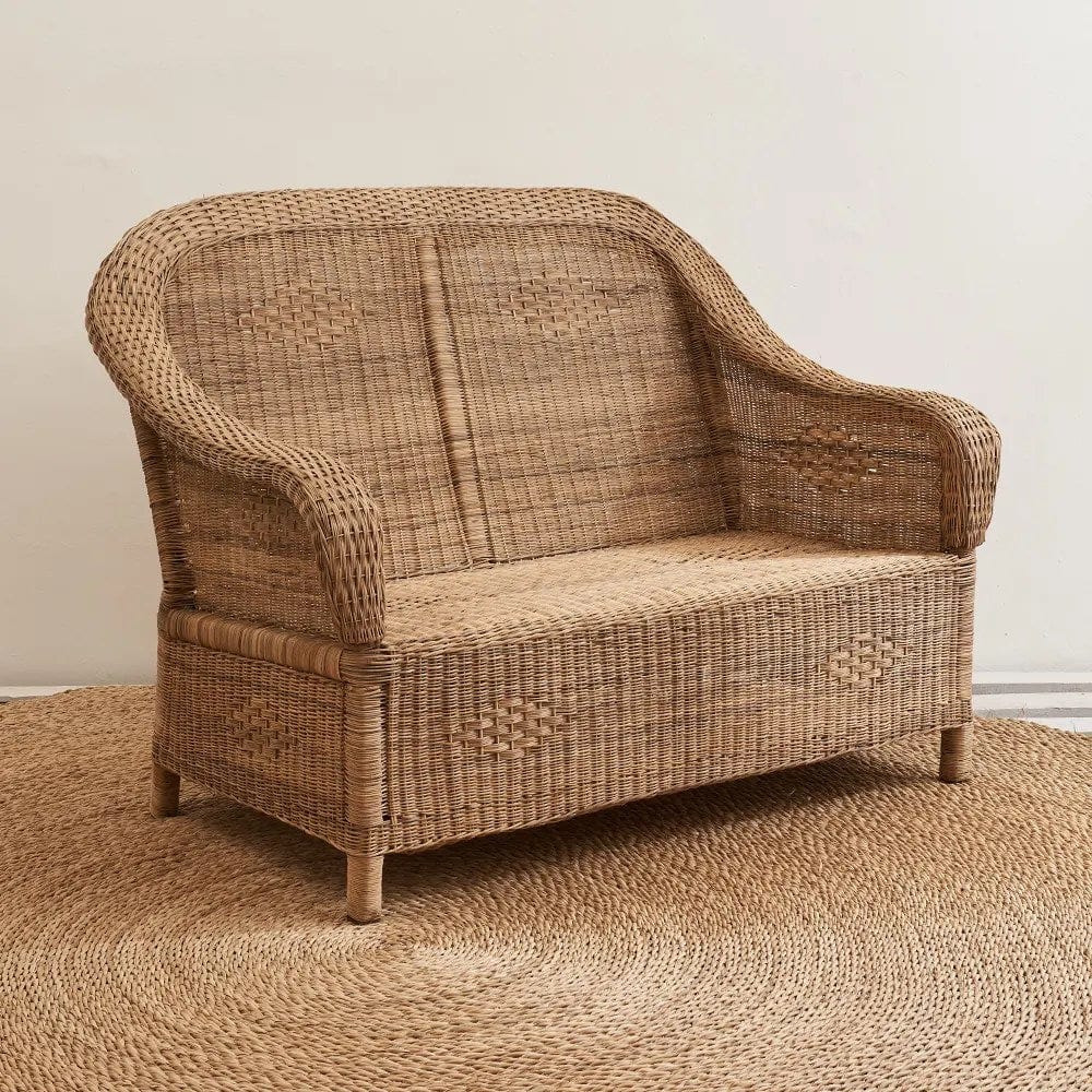 Handwoven Rattan Loveseat | Rattan Patio Outdoor furniture | Rattan ...